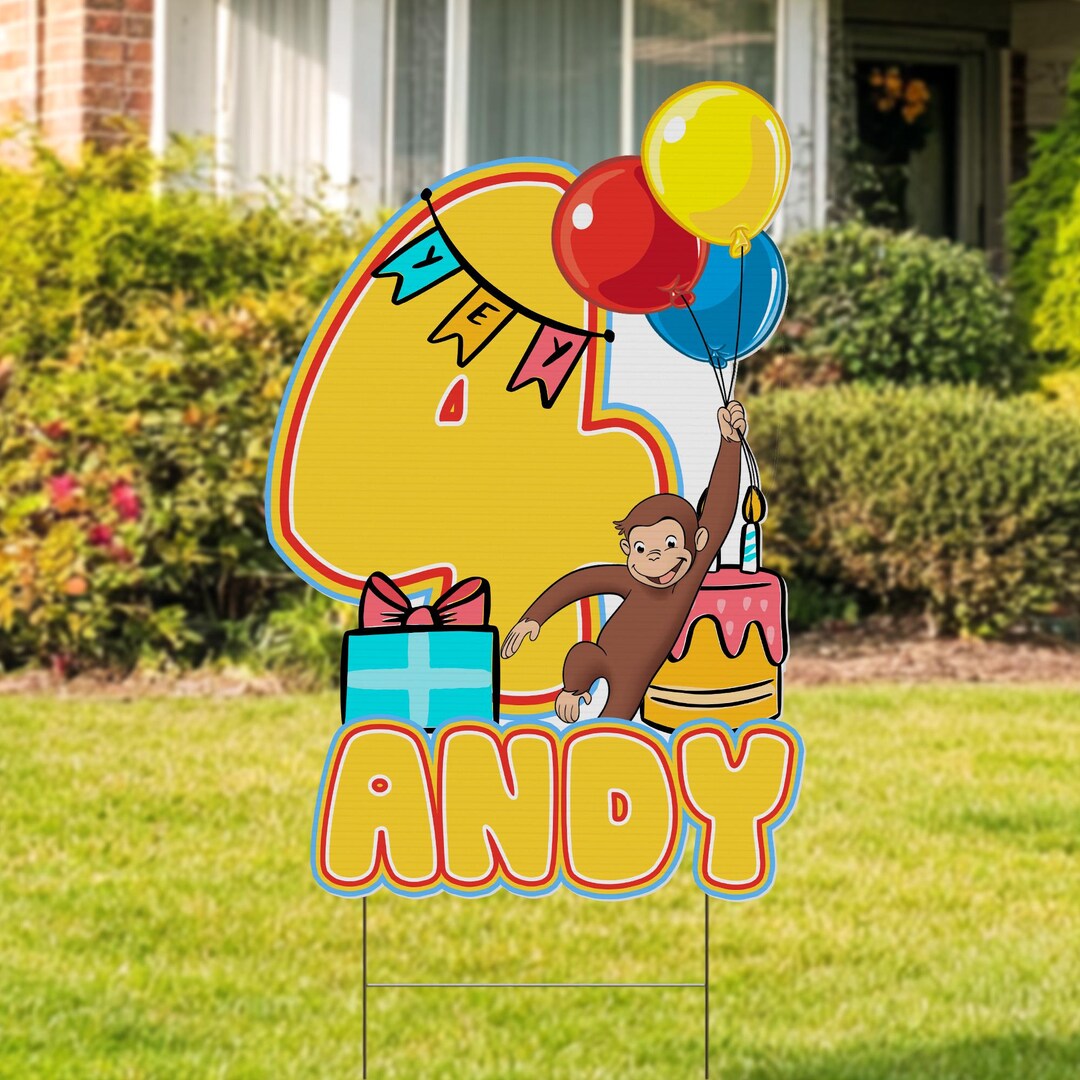 Curious George Large Prop, Baby Shower Decor, Monkey Party Decoration ...