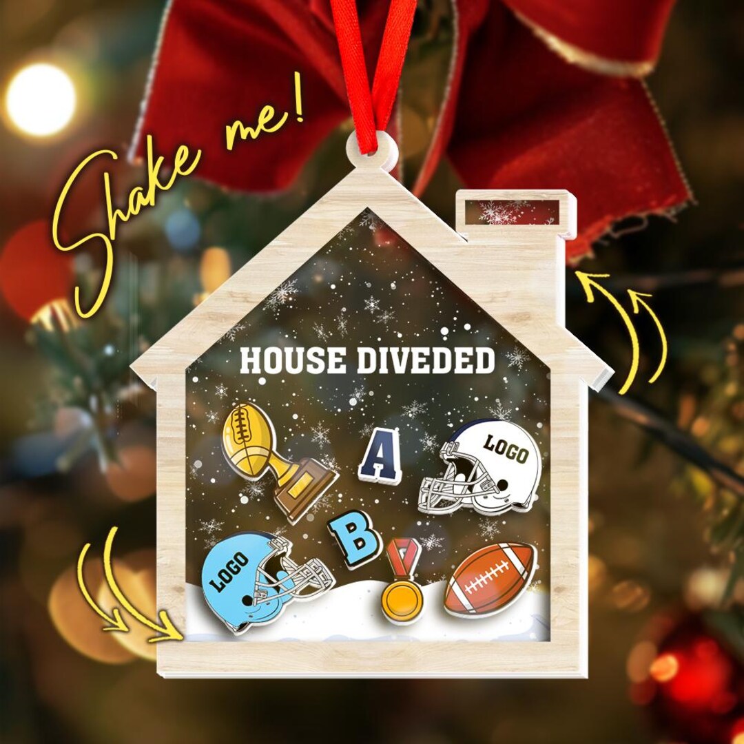 Custom House Divided Shaker Ornament, Sport Team House Divided Baseball ...