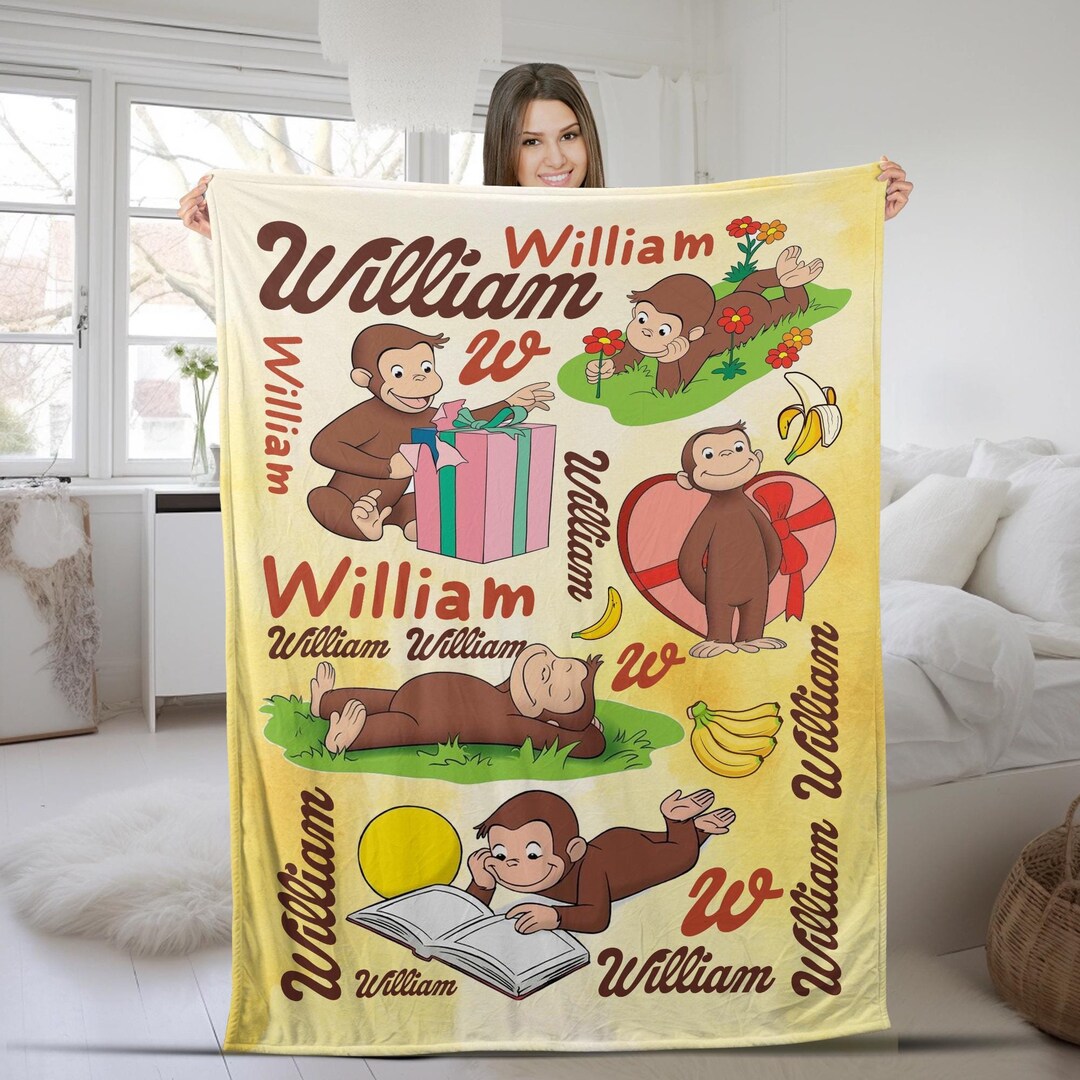 Personalized Curious George Blanket Curious George Fleece Blanket ...
