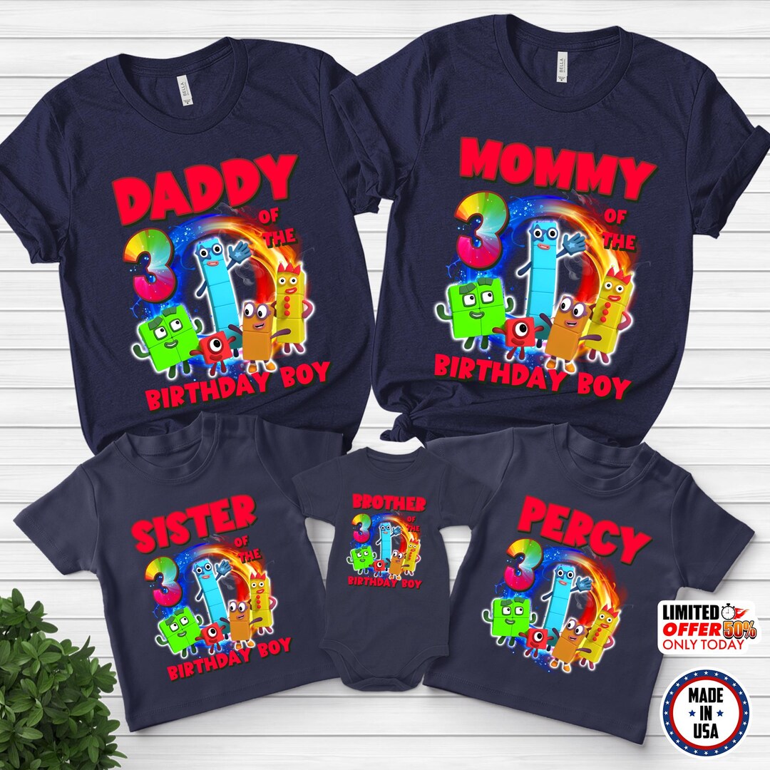 Number Inspired Birthday Shirt, 1-10 Number Theme Party,personalized ...