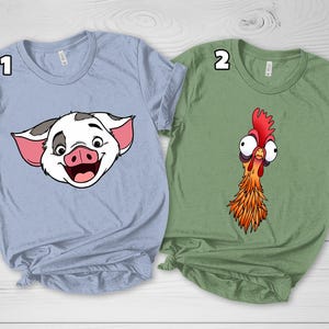 Disney Moana Pua and Hei Hei Face Halloween Costume T-shirt, Disneyland ...
