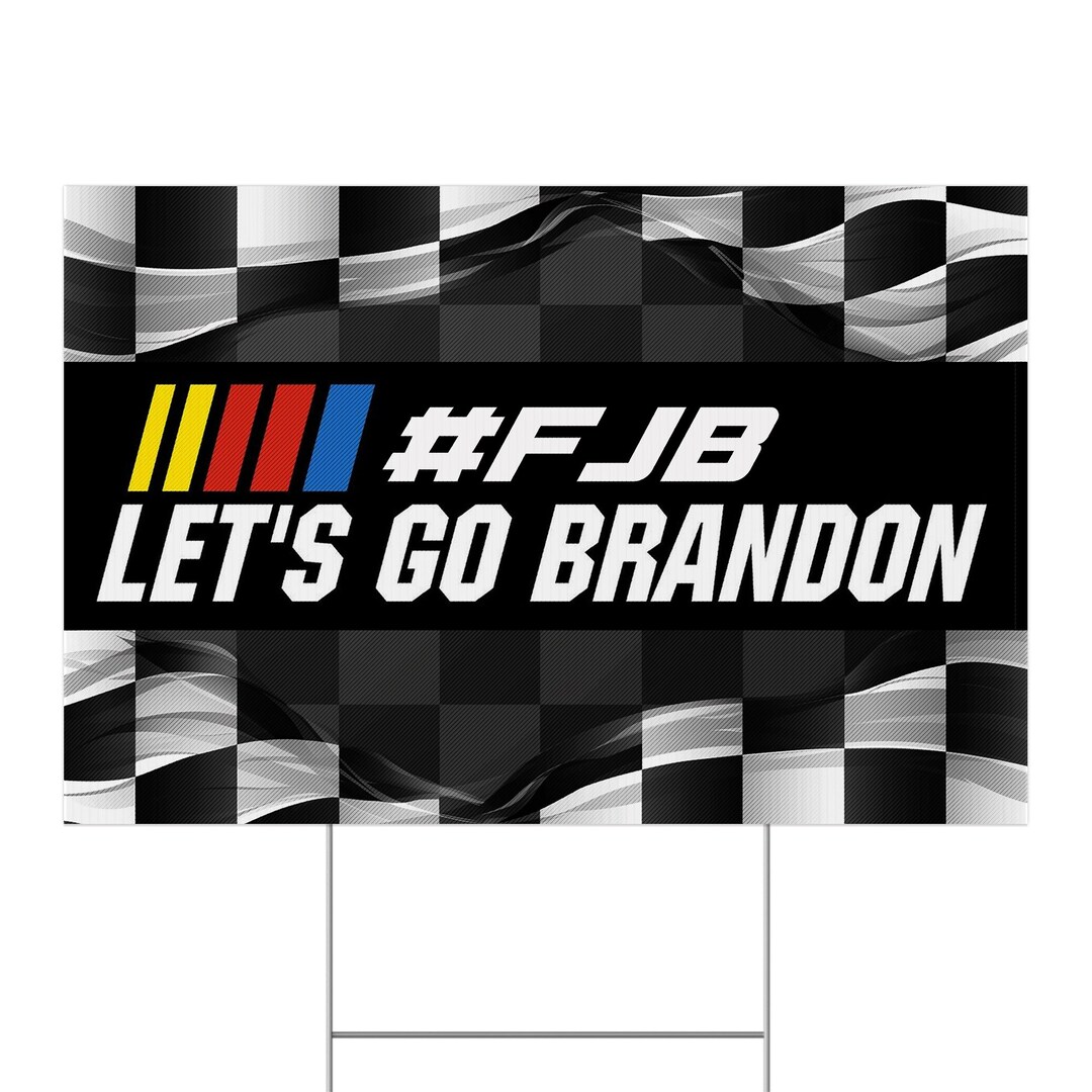 Let's Go Brandon Yard Sign, Political Race Red White & Blue W American ...