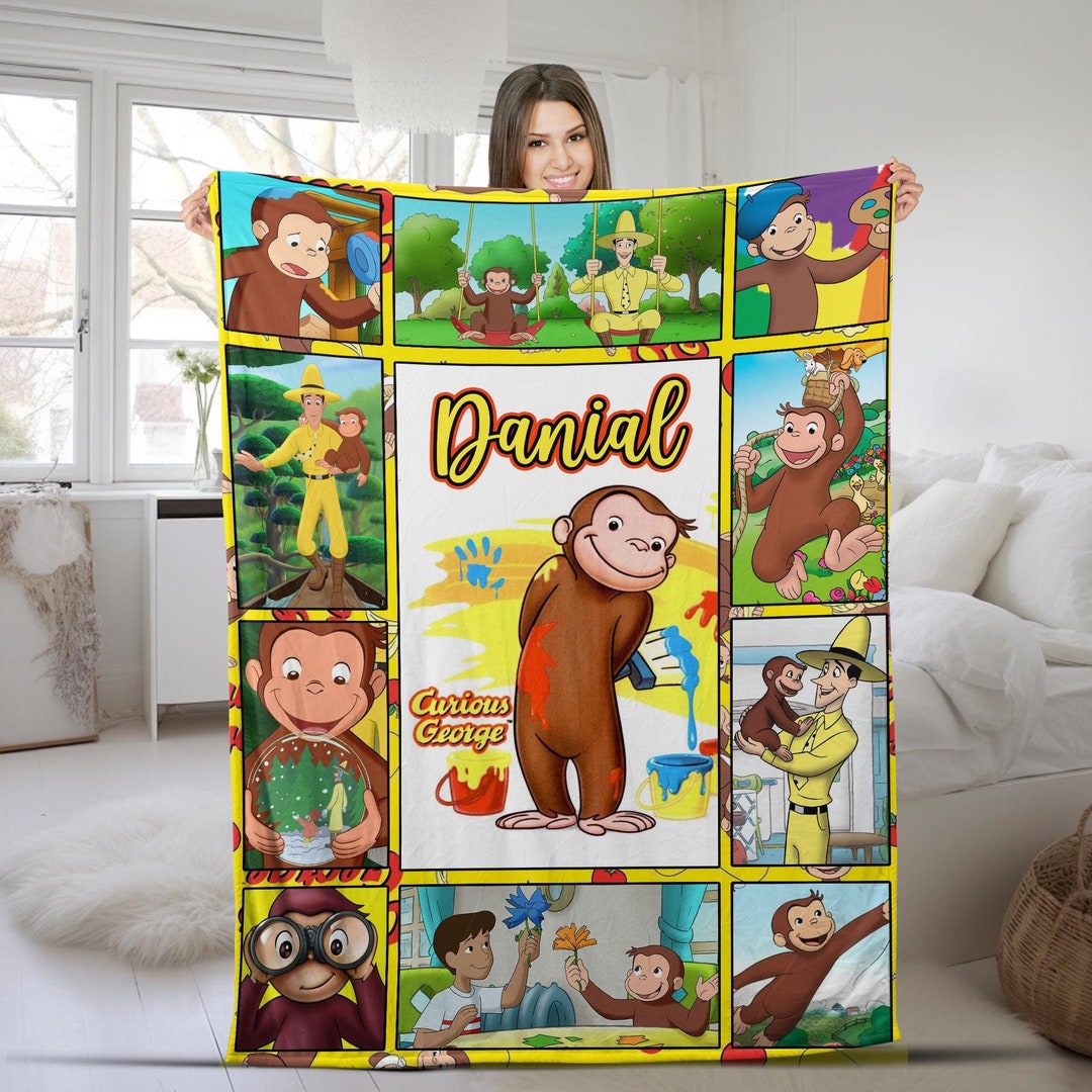 Curious George Blanket, Personalized Curious George Fleece Blanket ...