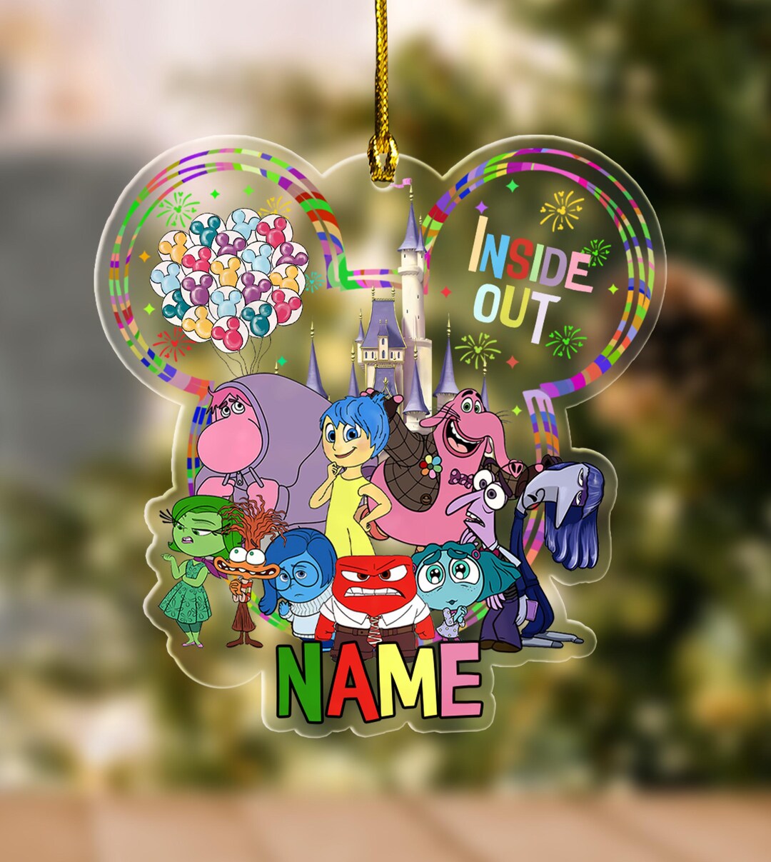 Personalized Disney Pixar Inside Out Ornament, Inside Out 2 Movie Room ...