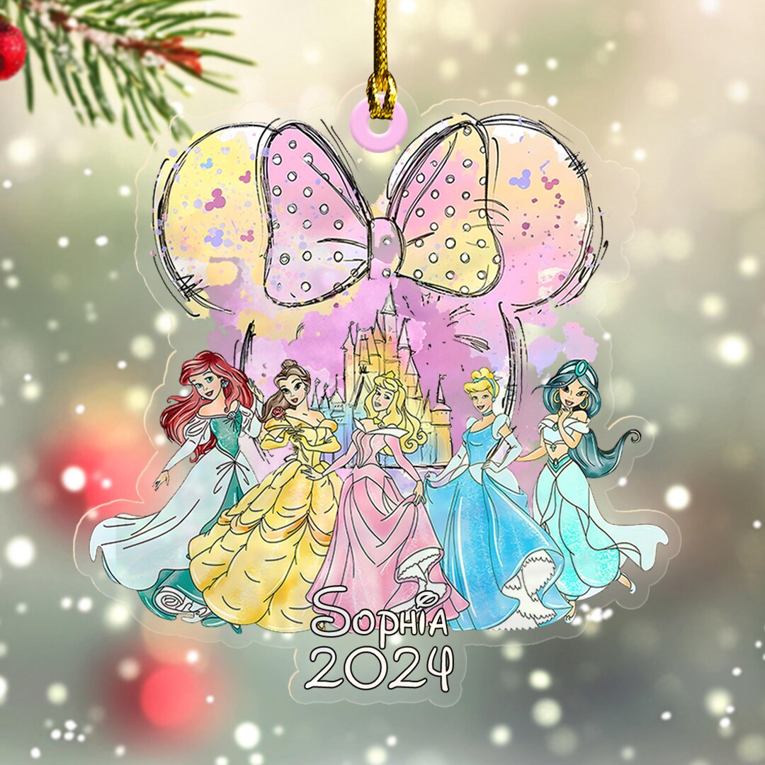 Personalized Disney Princess Christmas Ornament, Princess Characters ...