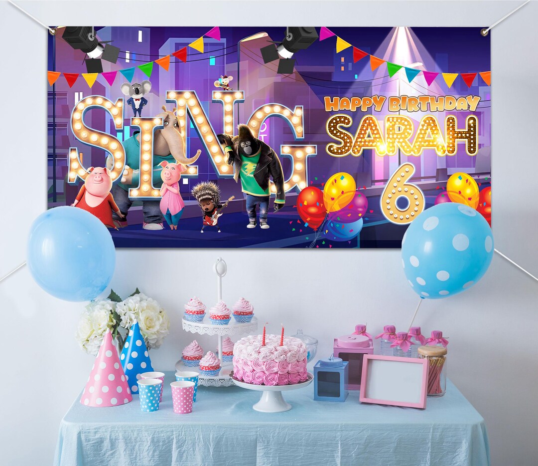 Sing Pig 2 Birthday Party Backdrop/sing 2 Birthday Banner/custom Sing ...