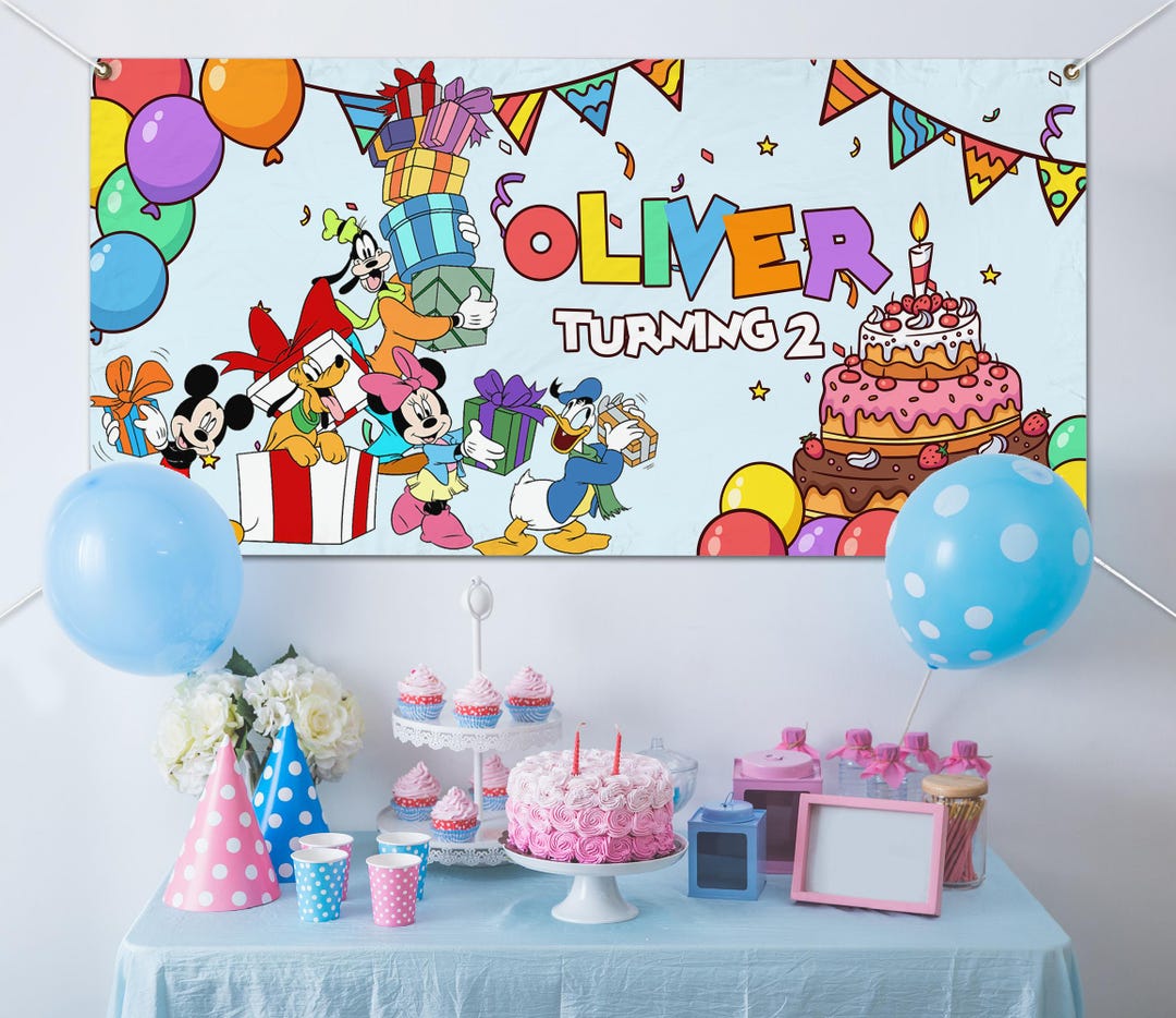 Mickey Banner, Mickey Baby Birthday Custom Banner, Boy Mickey Birthday ...