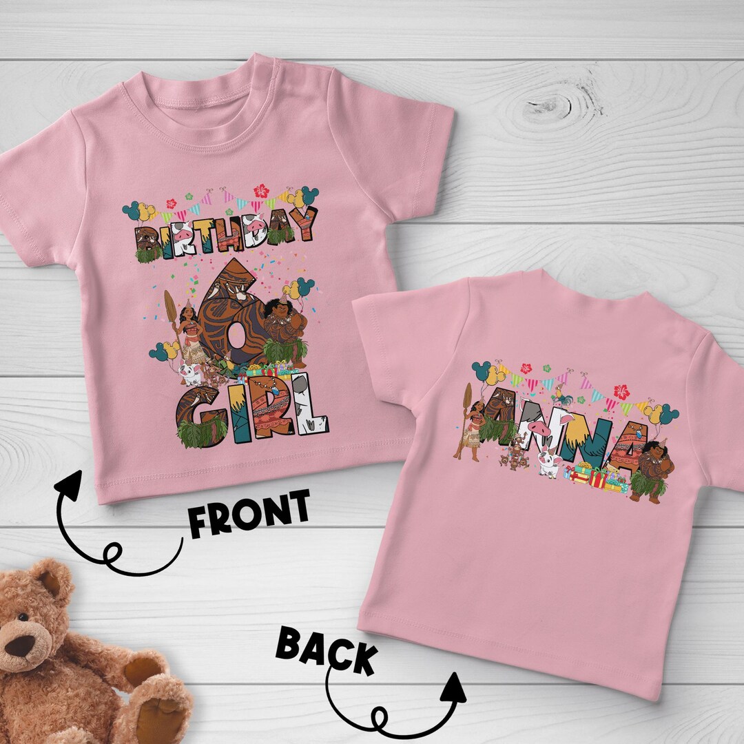 Personalized Disney Moana Birthday Girl Birthday Boy T-shirt,both Sides ...
