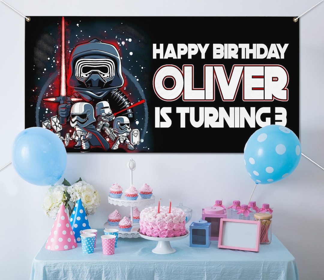 Personalized Star Wars Birthday, Star Wars Birthday Banner, Custom Star ...
