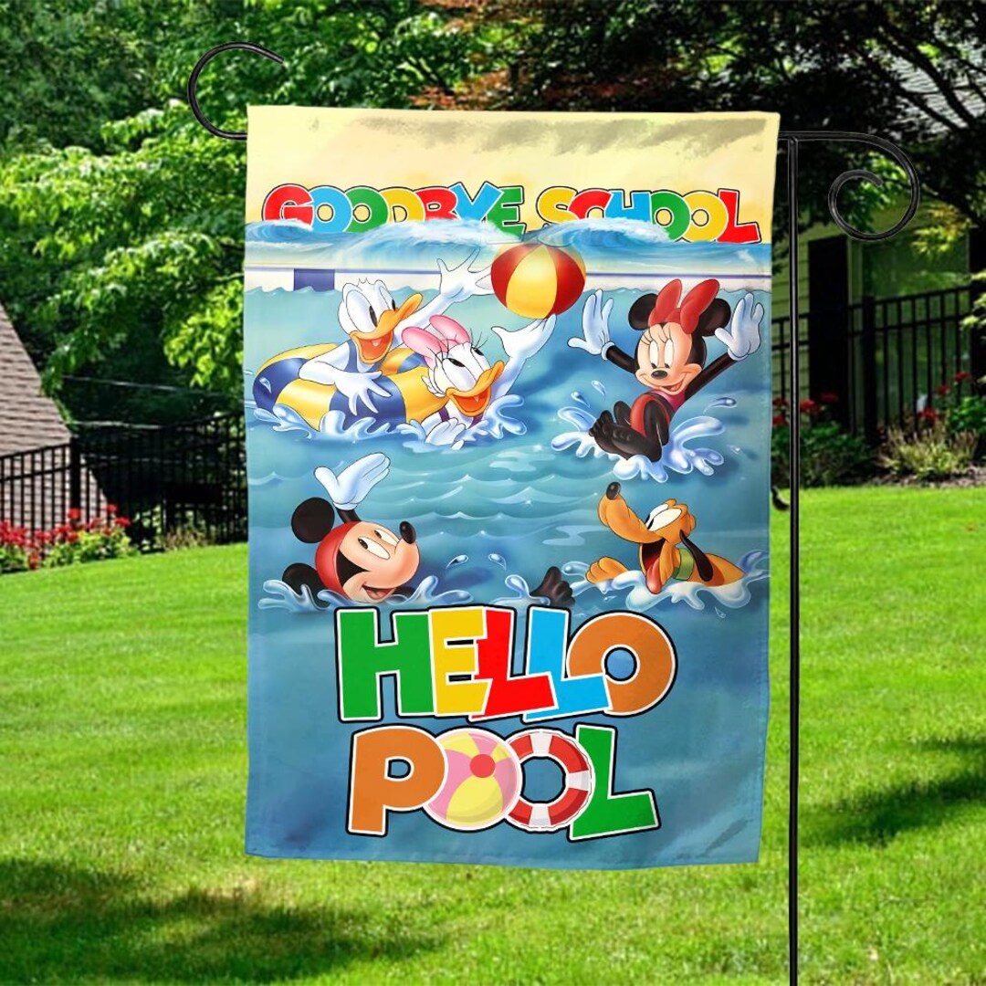 Outdoor Flag "bye School Hello Pool" Flag Summer Pool Banner Fun ...