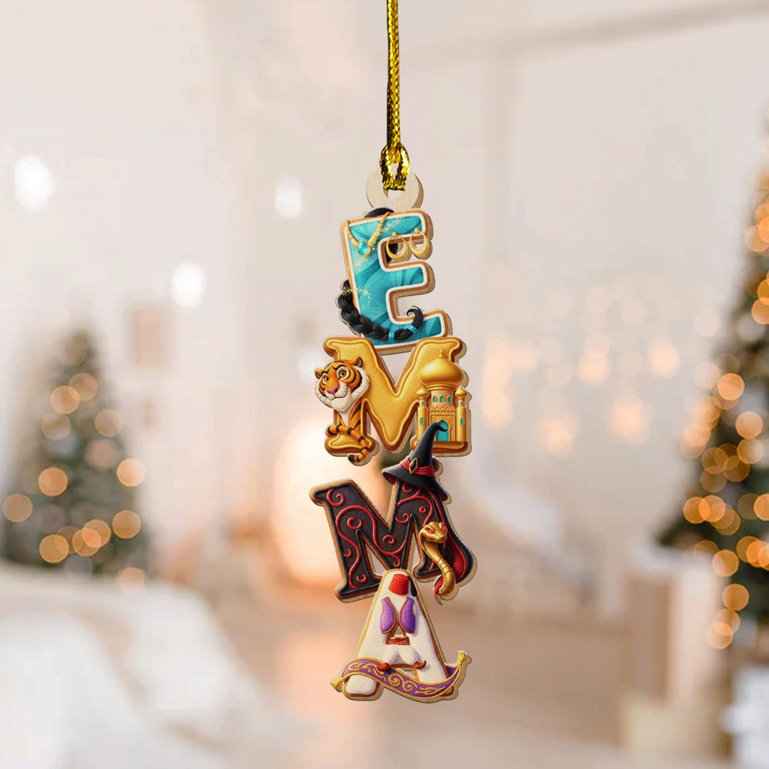 Personalized Alladin Christmas Ornament, Aladdin Jasmine Genie ...