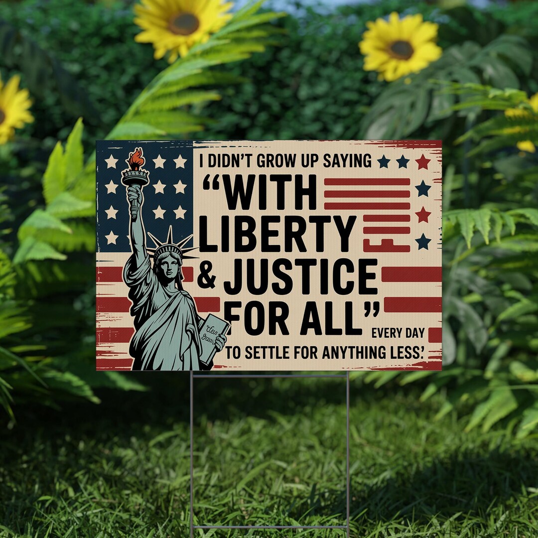 Liberty and Justice for All Flag Human Rights Sign 4th of July Equality ...