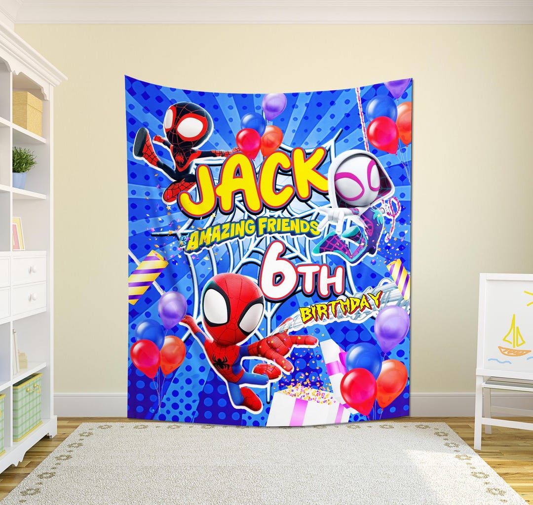 Spidey and His Amazing Friends Backdrop Design, Spiderman Banner ...