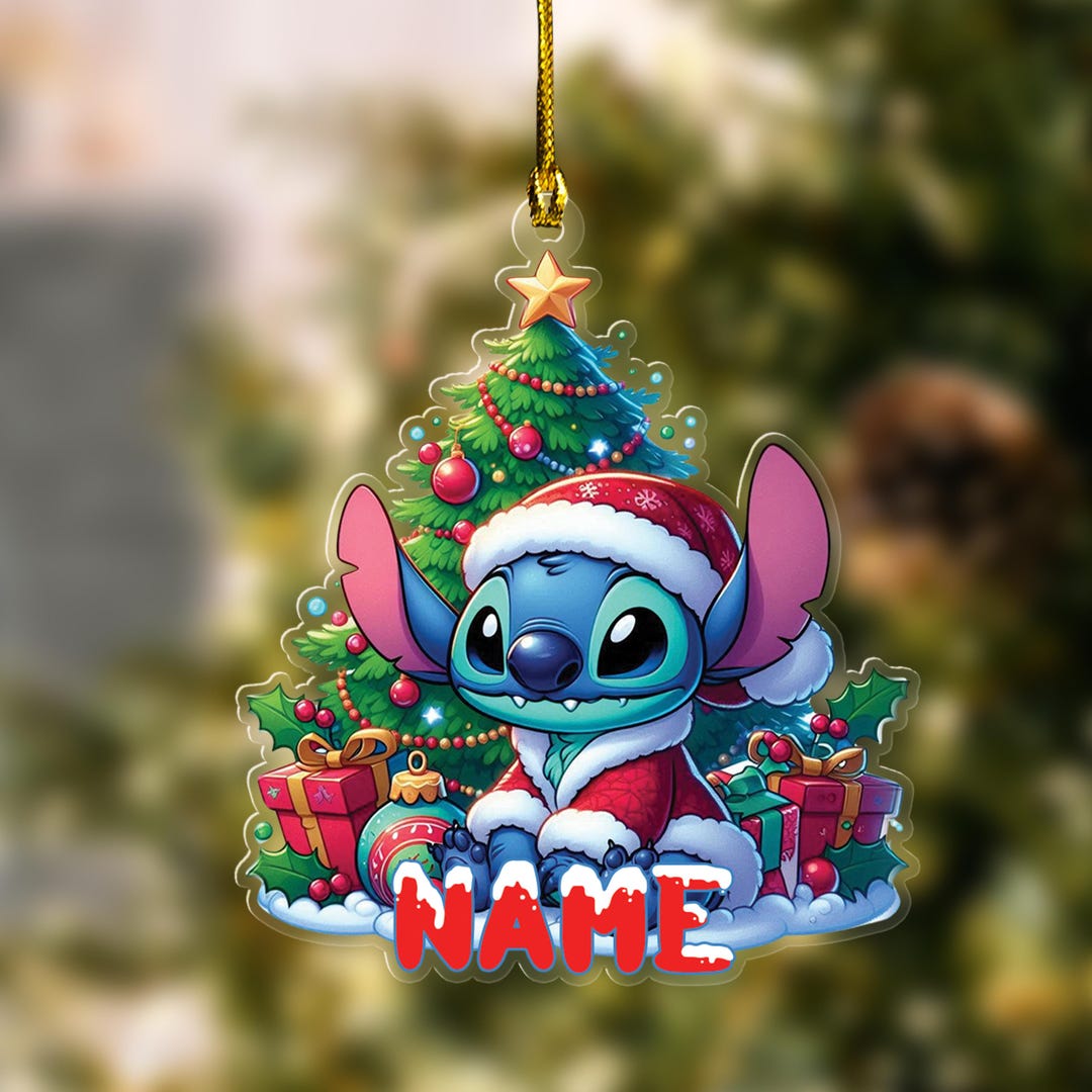 Personalized Cute Stitch Christmas Ornament,2024 Christmas Stitch ...