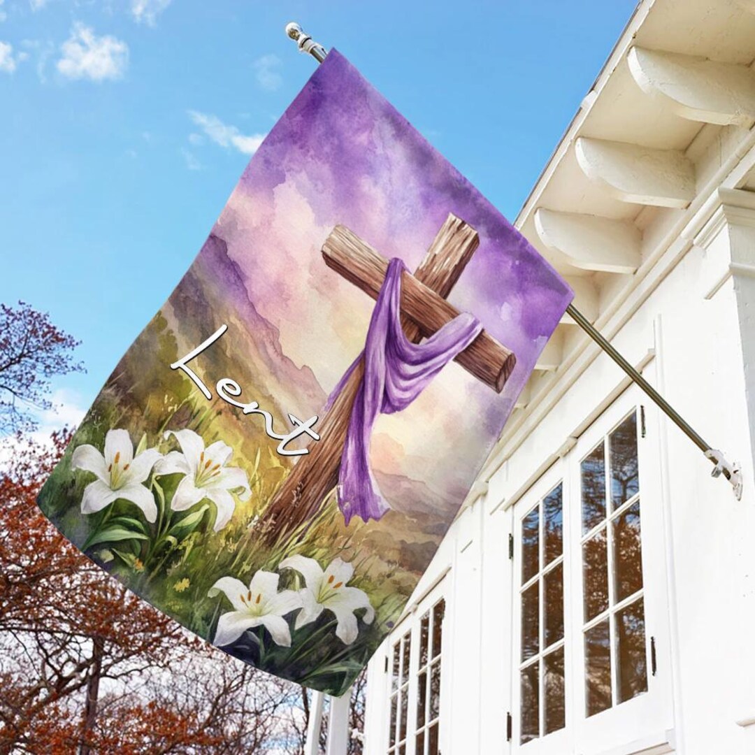 Purple Lent Flag, Lenten Season Garden Flag/banner, Catholic Lenten ...