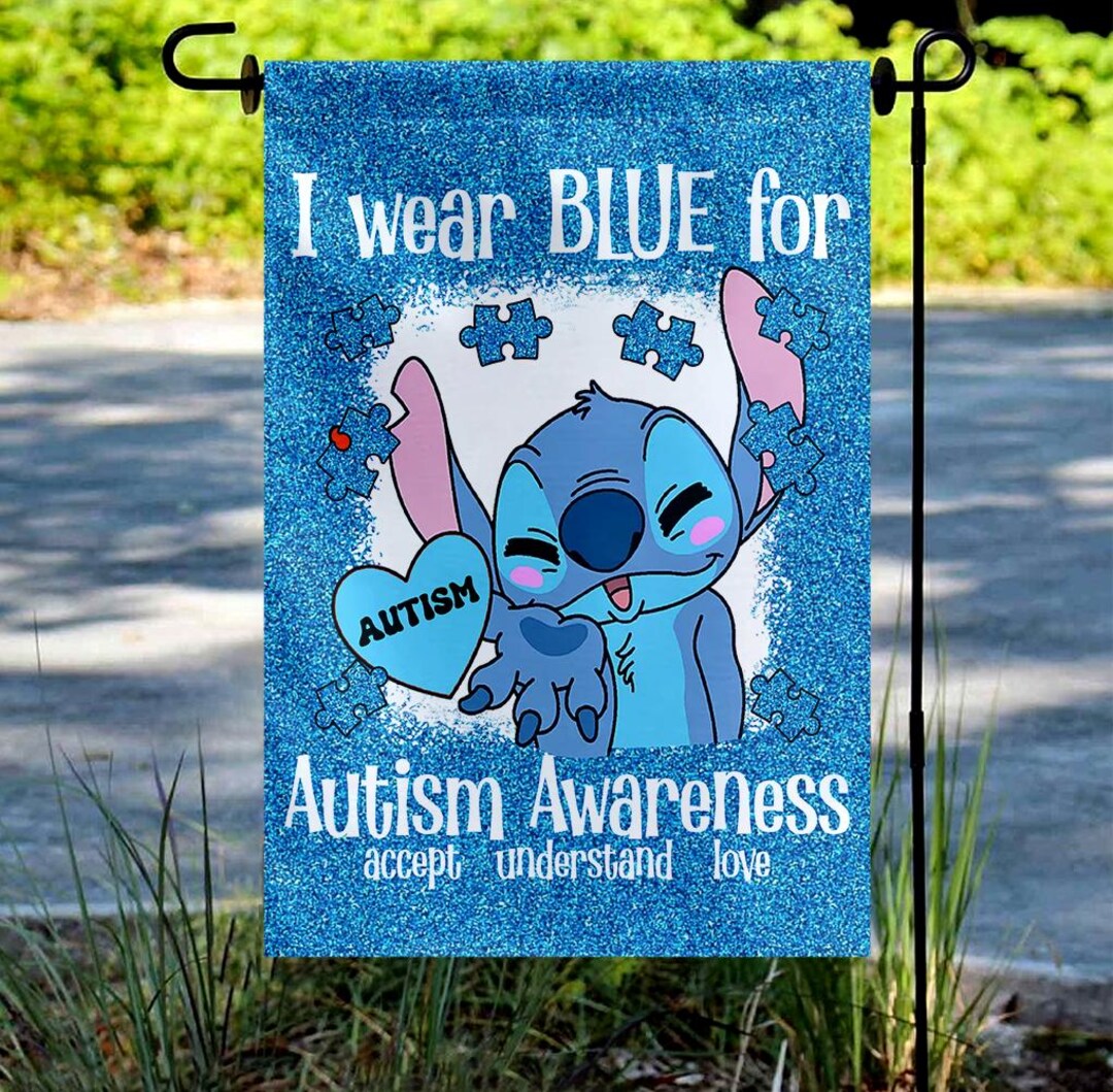 Stitch Autism Acceptance Garden Flag, Autism Yard Flag, Autism ...