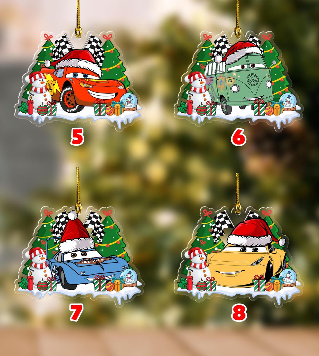 Personalized Disney Cars Christmas Ornament, Pixar Cars Movie Ornament ...