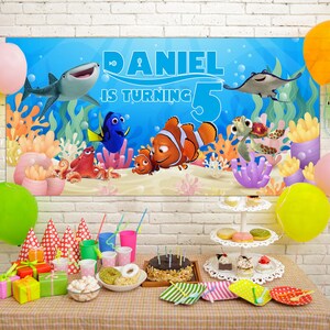 Finding Nemo Birthday Backdrop, Finding Nemo Birthday Party, Finding ...