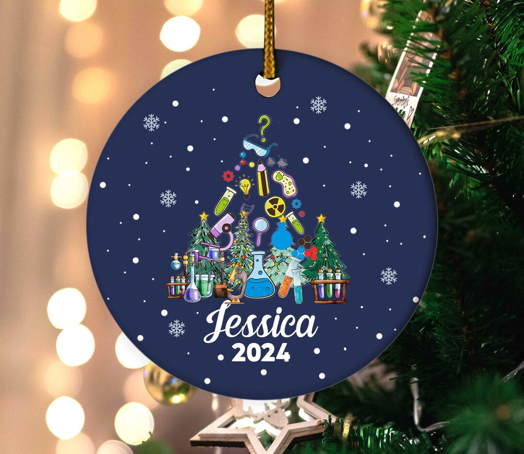 Custom Chemistree Christmas Science Lab Ornament, Science Teacher Gifts ...