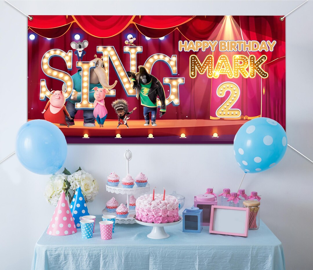 Sing 2 Personalized Birthday Party Backdrop,sing 2 Personalized Banner ...