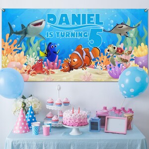 Finding Nemo Birthday Backdrop, Finding Nemo Birthday Party, Finding ...