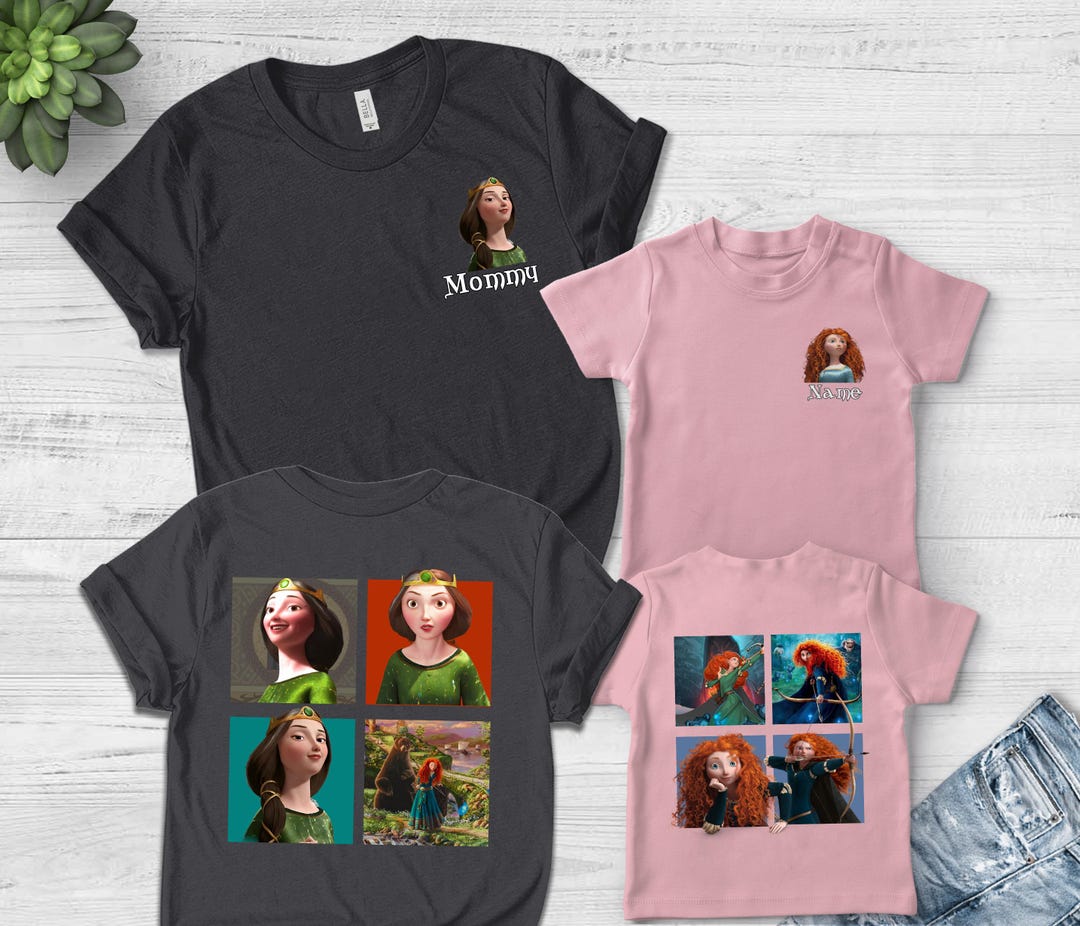 Personalized Disney Brave Mom and Daughter T-shirt, Custom Name Disney ...