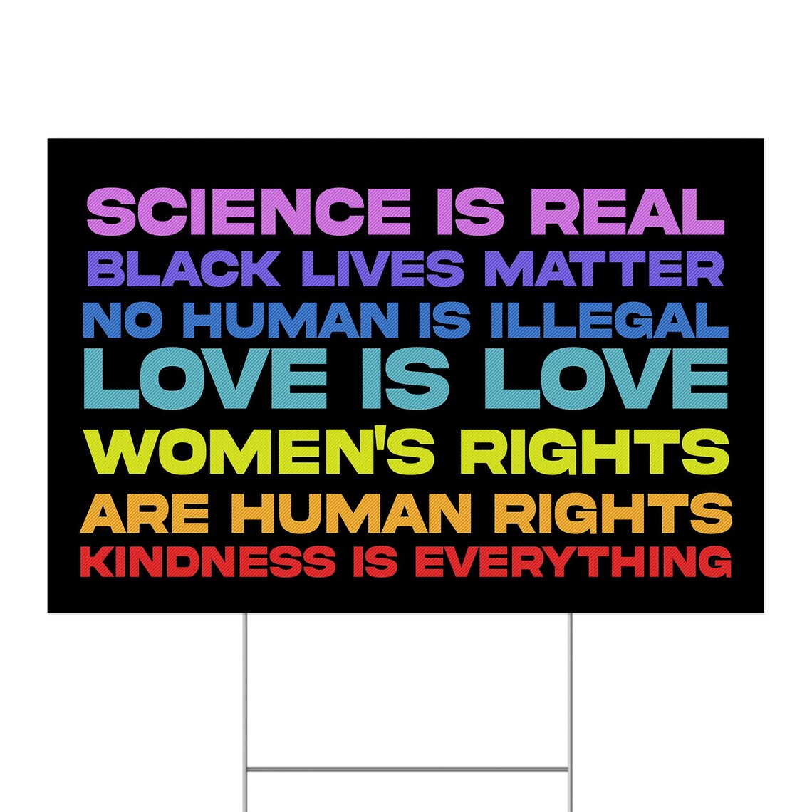 EQUALITY YARD SIGN - Social Justice Kindness is Everything Yard Sign ...