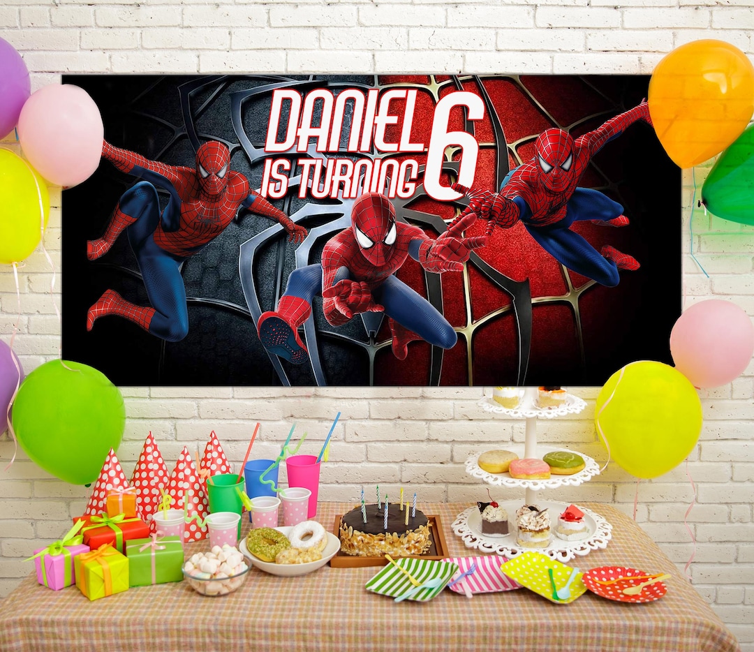 Spiderman Birthday Backdrop, Spiderman Birthday Party,spiderman Party ...