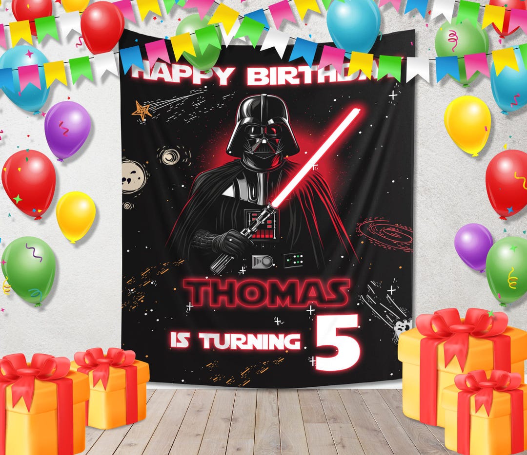 Star Wars Birthday Birthday Backdop, Kids Party Banner, Star Wars Party ...
