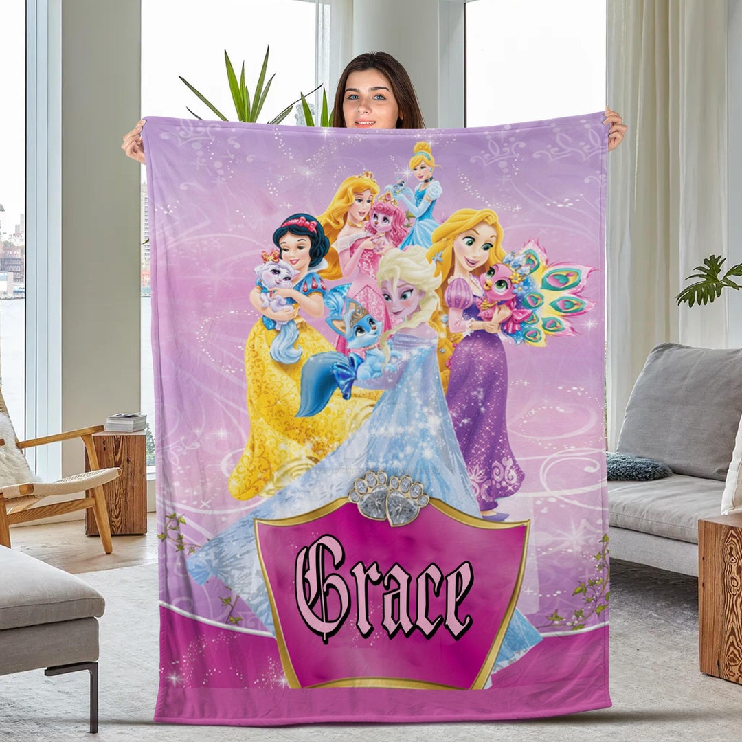 Personalized Princess Blanket, Disney Princess Group Blanket, Custom ...