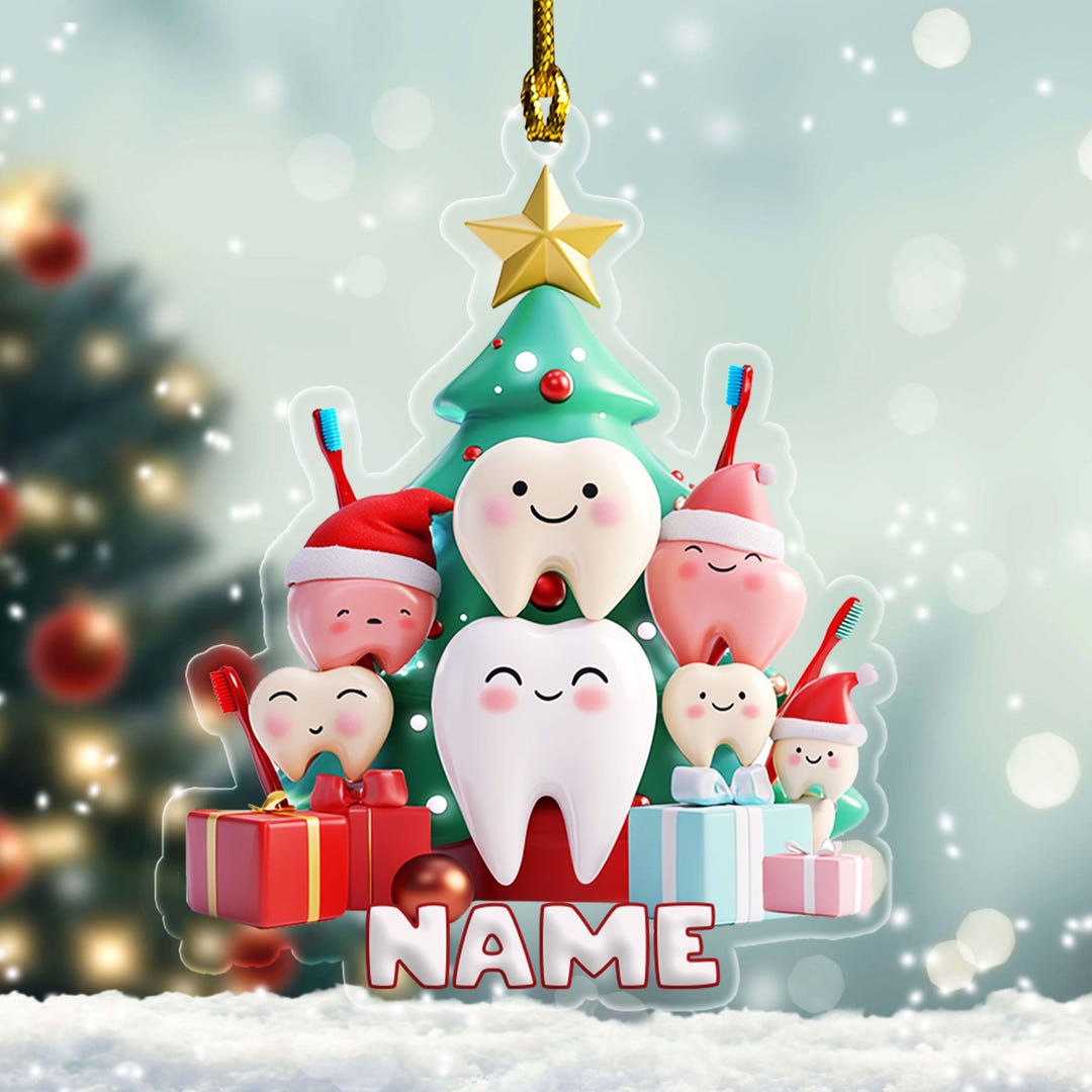 Personalized Dentistry Tooth Christmas Ornament 2D Acrylic, Christmas ...