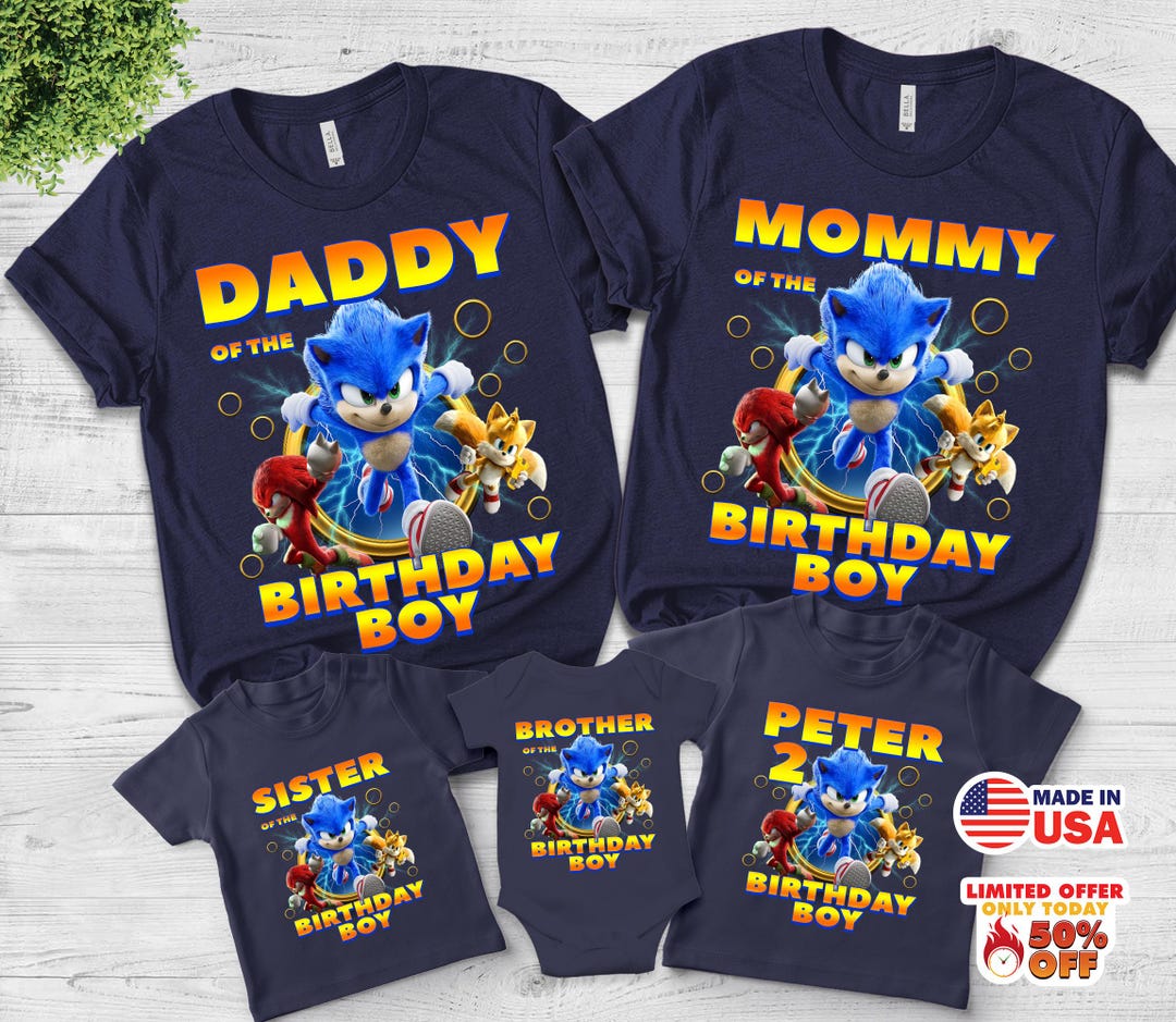 Sonic Birthday Shirt, Custom Sonic Shirt, Sonic Family Shirts, Sonic ...