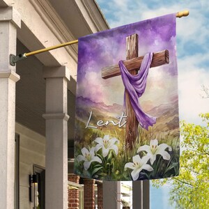 Purple Lent Flag, Lenten Season Garden Flag/banner, Catholic Lenten ...