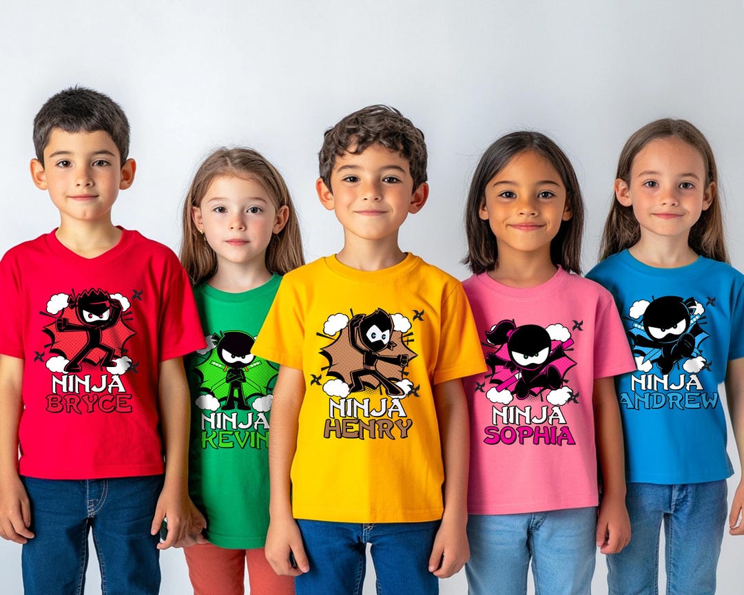 Ninja Kidz Birthday Tee, Ninja Kidz Family Party Tee, Ninja Family ...