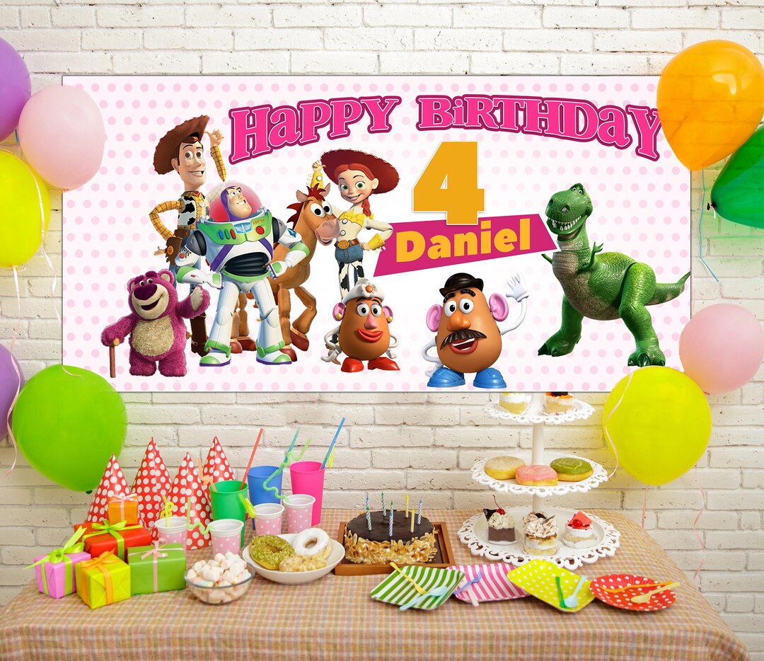 Toy Story Backdrop, Personalized Toy Story Banner, Toy Story Backdrop ...