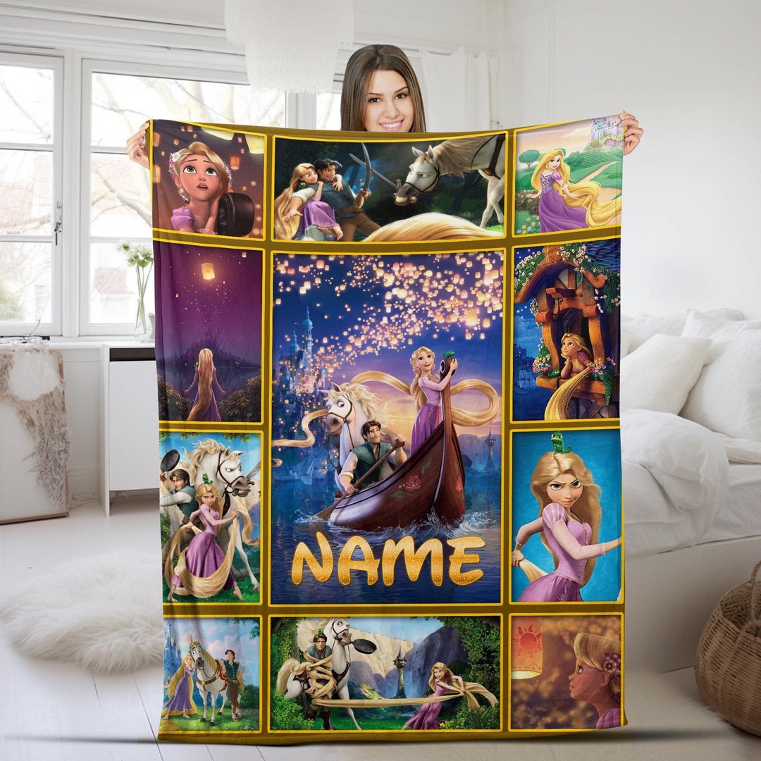 Custom Disney Rapunzel Tangled Blanket, Bedding Decor, Gift for Kids ...