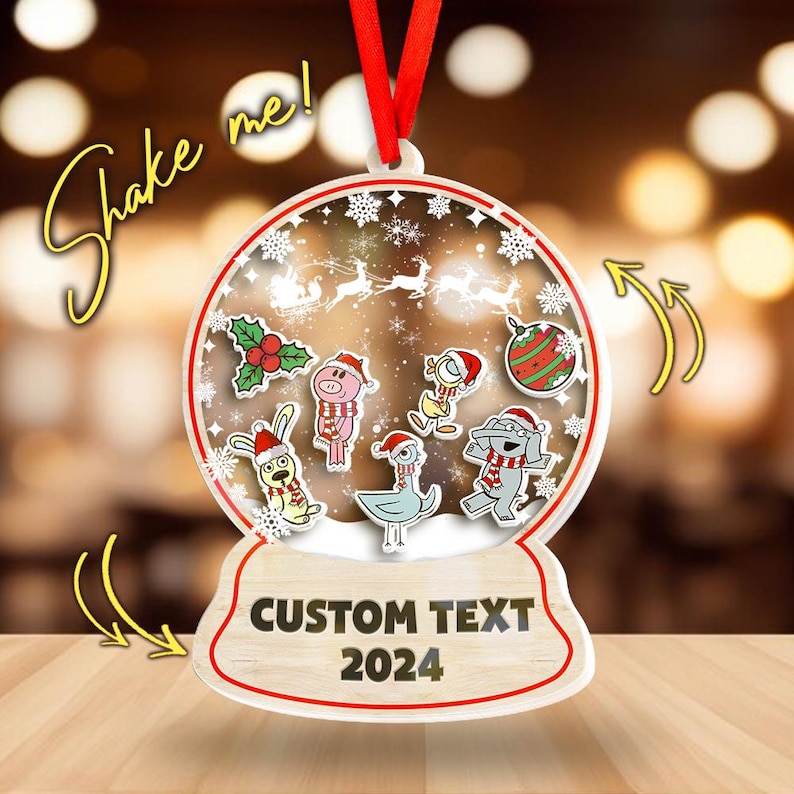 Personalized Elephant and Piggie Shaker Ornament, Book Characters ...