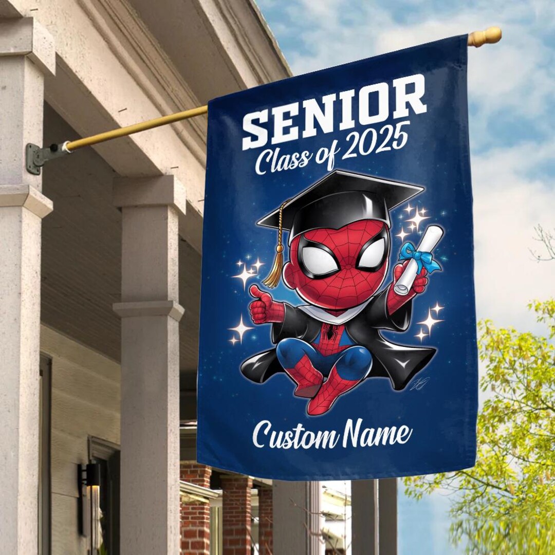 Senior Class 2025 Graduation Garden Flag, Superhero Graduation 2025 ...