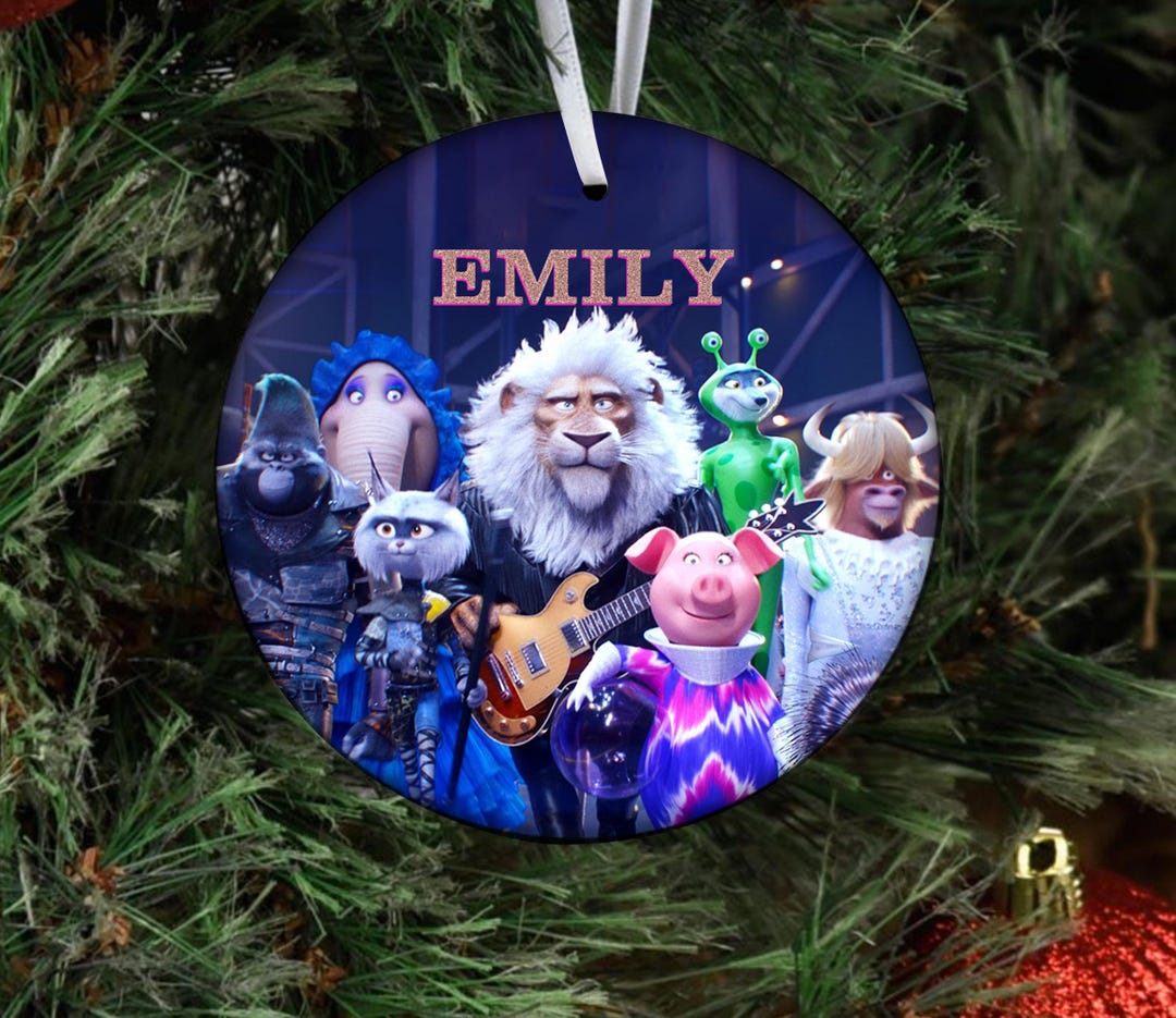 Custom Name Sing Pig Ornament, Sing Pig Party Ornament, Sing Cartoon ...