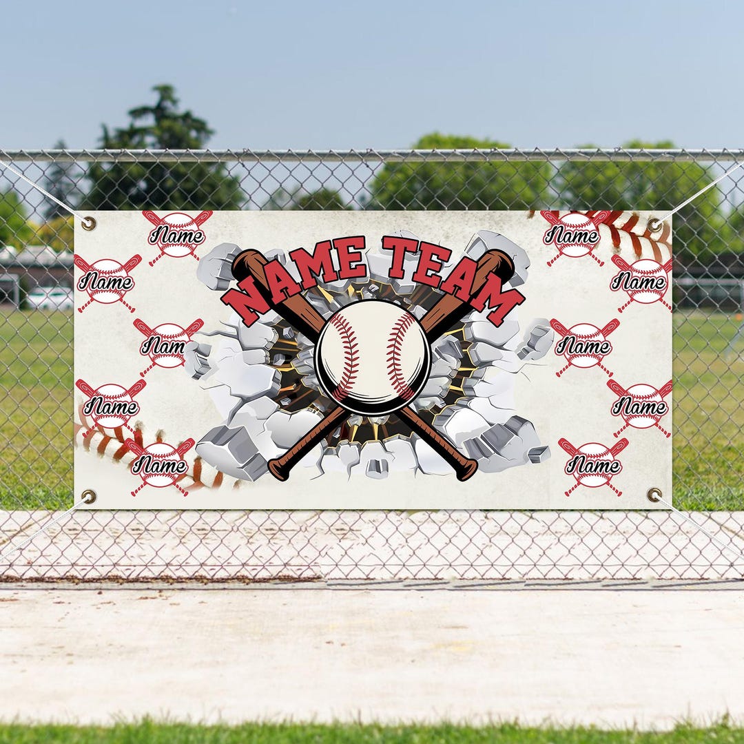Custom Baseball Team Banner, Custom Player Names, School Team Name ...