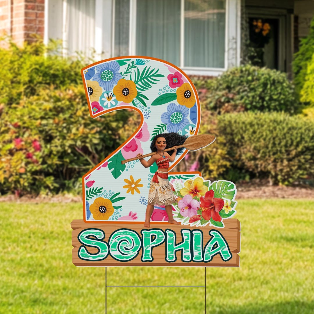 Disney MOANA Birthday Yard Sign, Moana Yard Sign Cut Out, Party ...