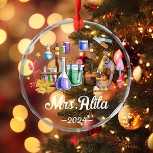 Science Lab Glass Ornament for Scientist, Lab Week, Chemistry Lover ...