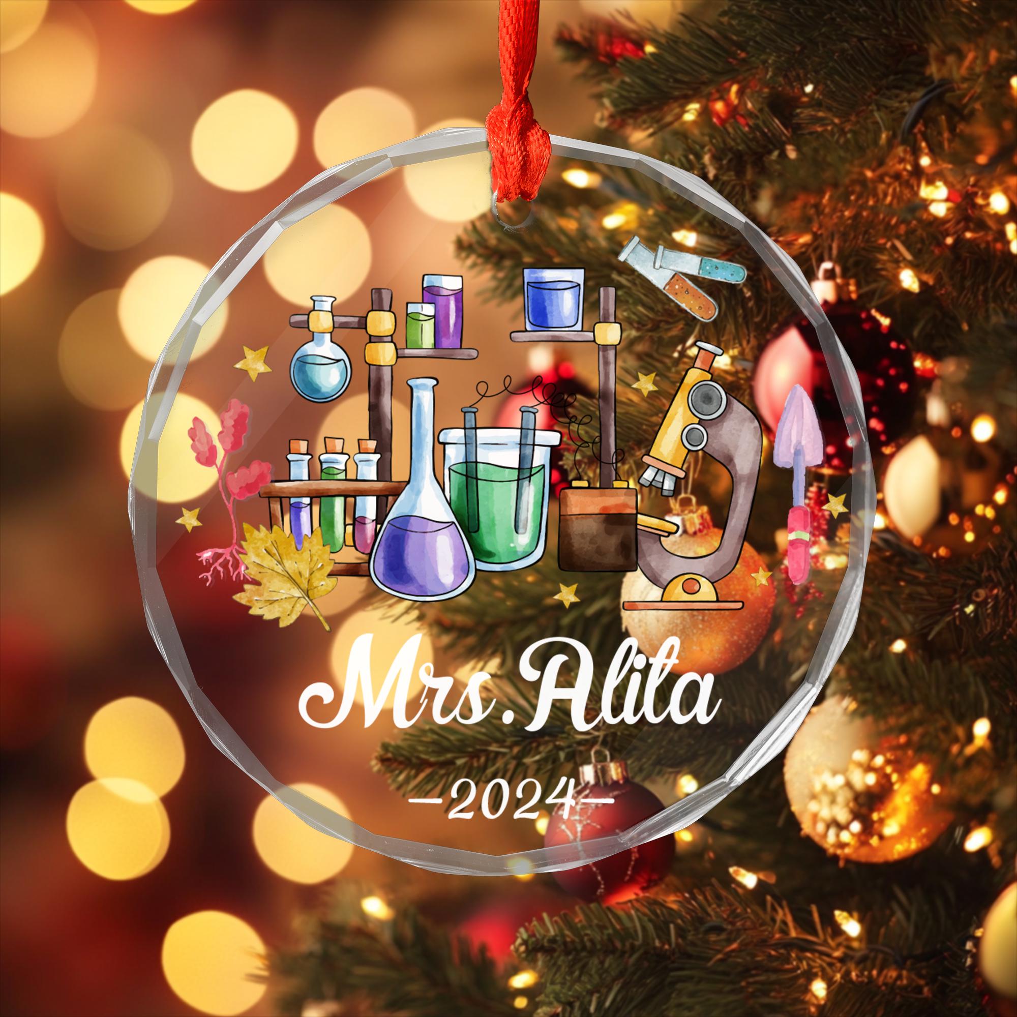 Science Lab Glass Ornament for Scientist, Lab Week, Chemistry Lover ...