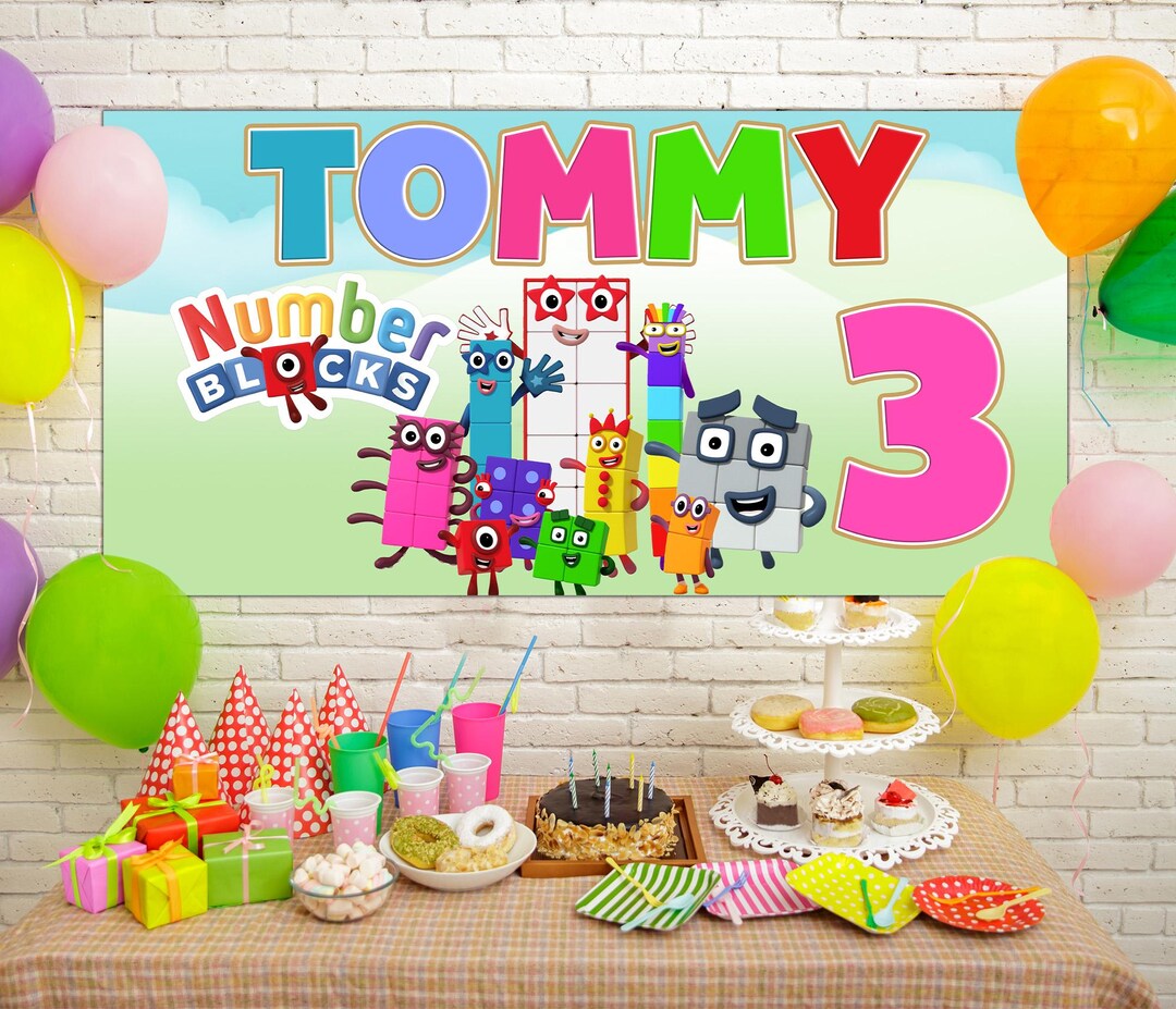 Numberblocks Birthday Backdrop/ Numberblocks Birthday Banner ...