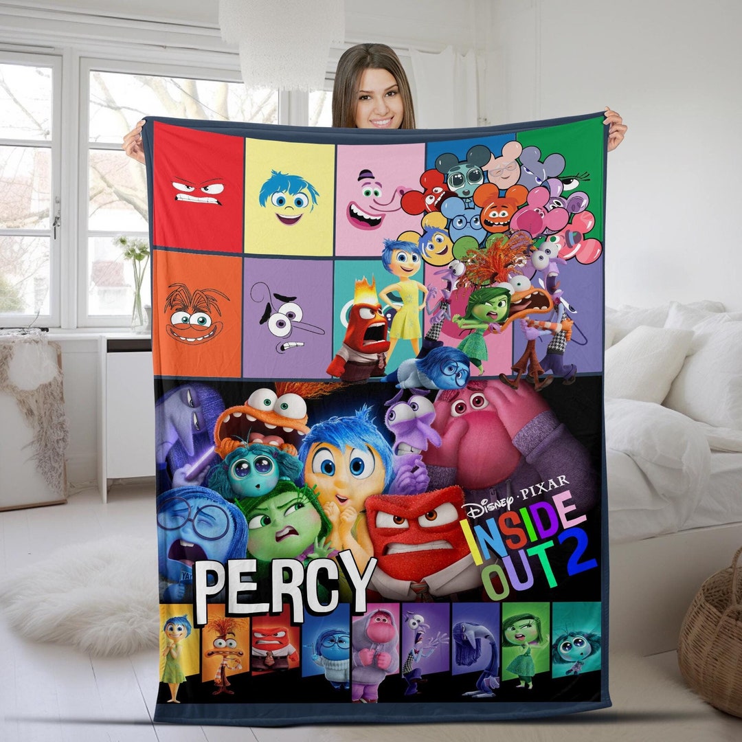 Personalized Disney Pixar Inside Out 2 Characters Blanket, Joy Disgust ...