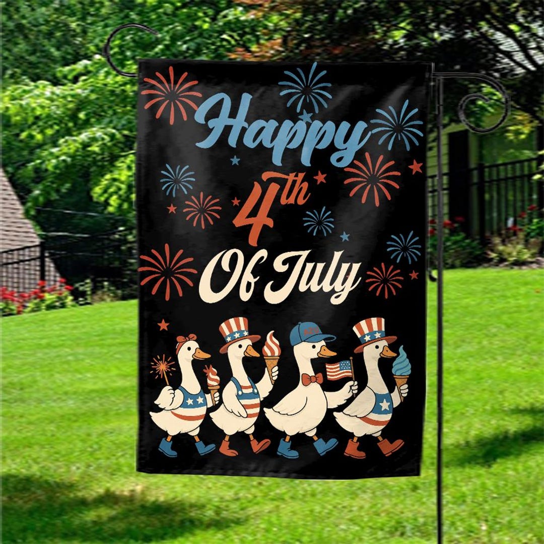 Happy 4th of July Ducks Flag, Independence Day Flag, American Goose ...