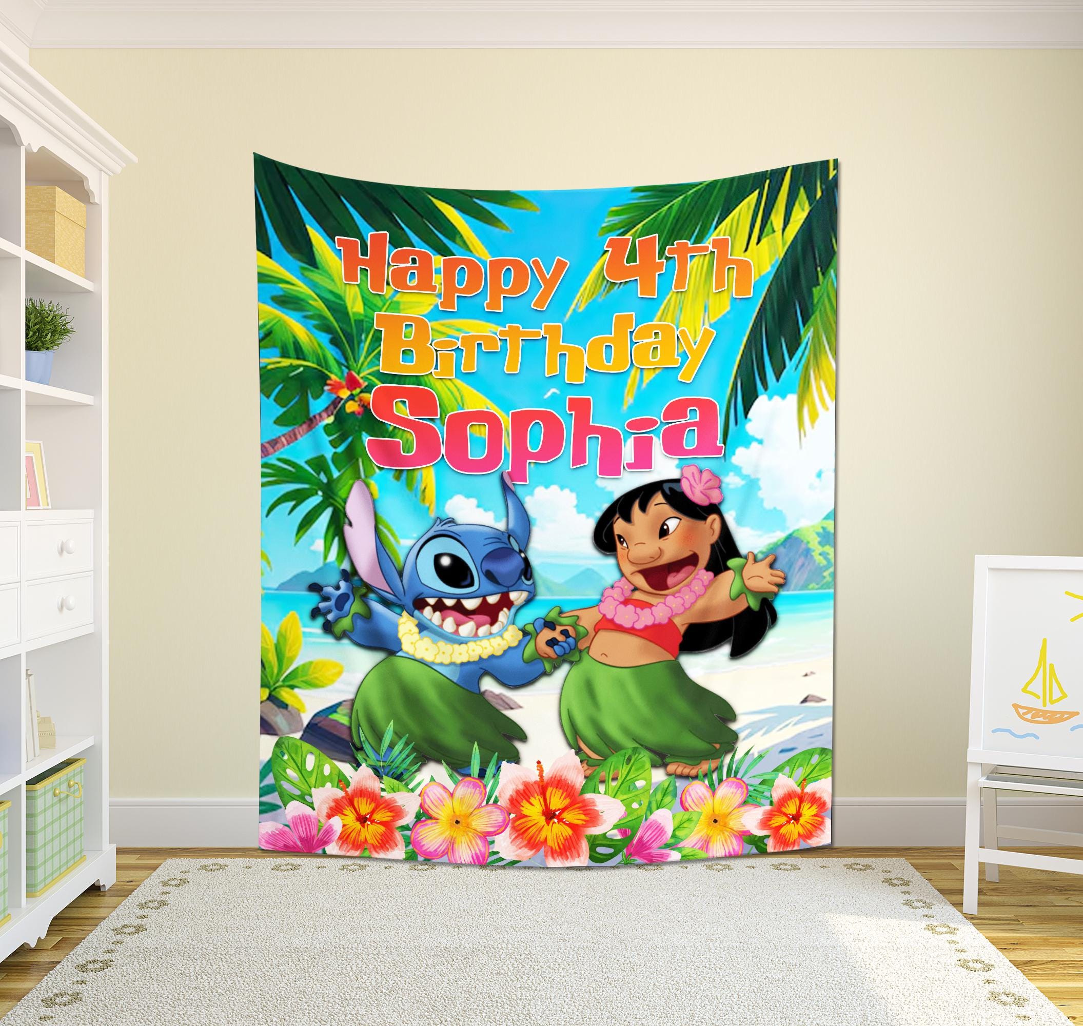 Lilo Stitch Birthday Backdrop, Lilo Stitch Birthday Party, Lilo Stitch ...