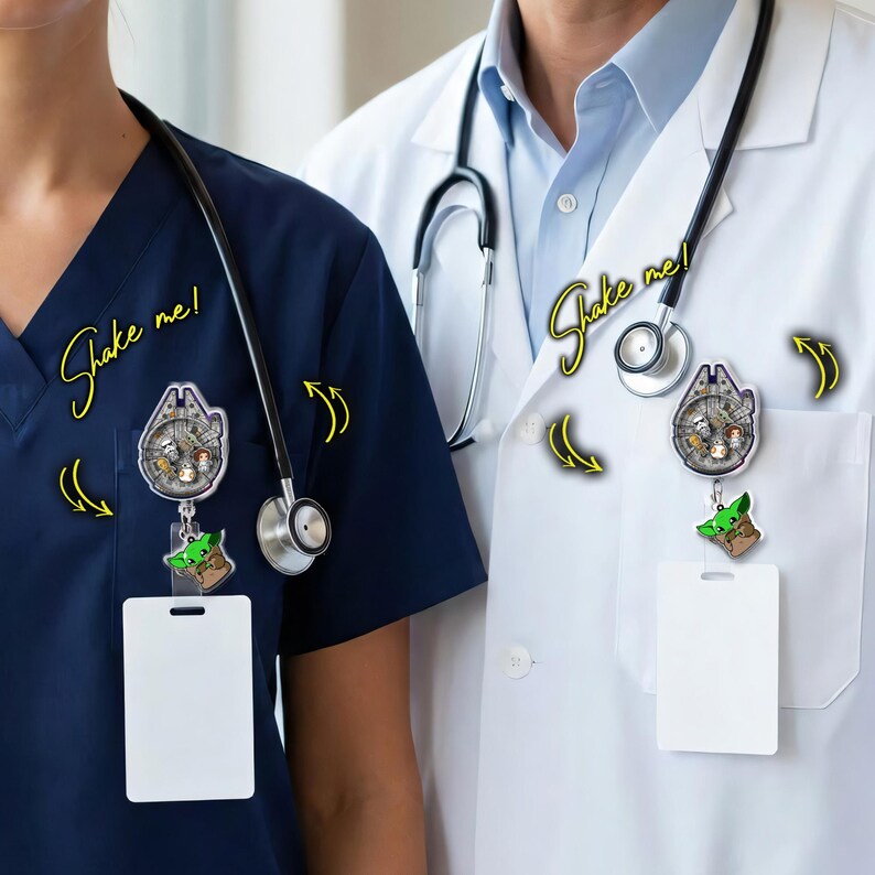 Custom Disney Star Wars Shaker Badge Reel, Disney Galaxy Acrylic ID ...