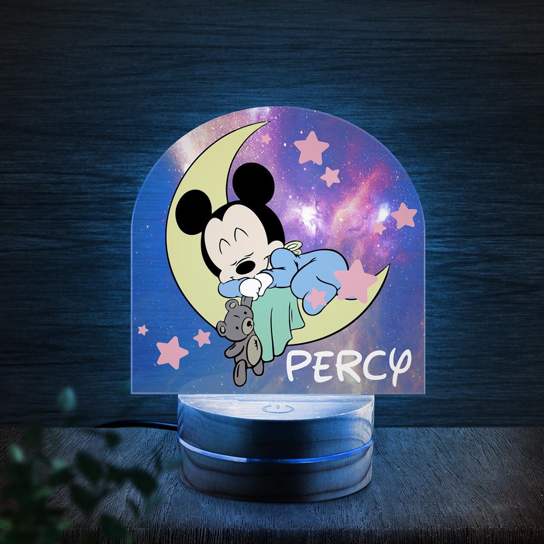Personalised MICKEY MOUSE Night Light - Gift for Kids Birthdays ...