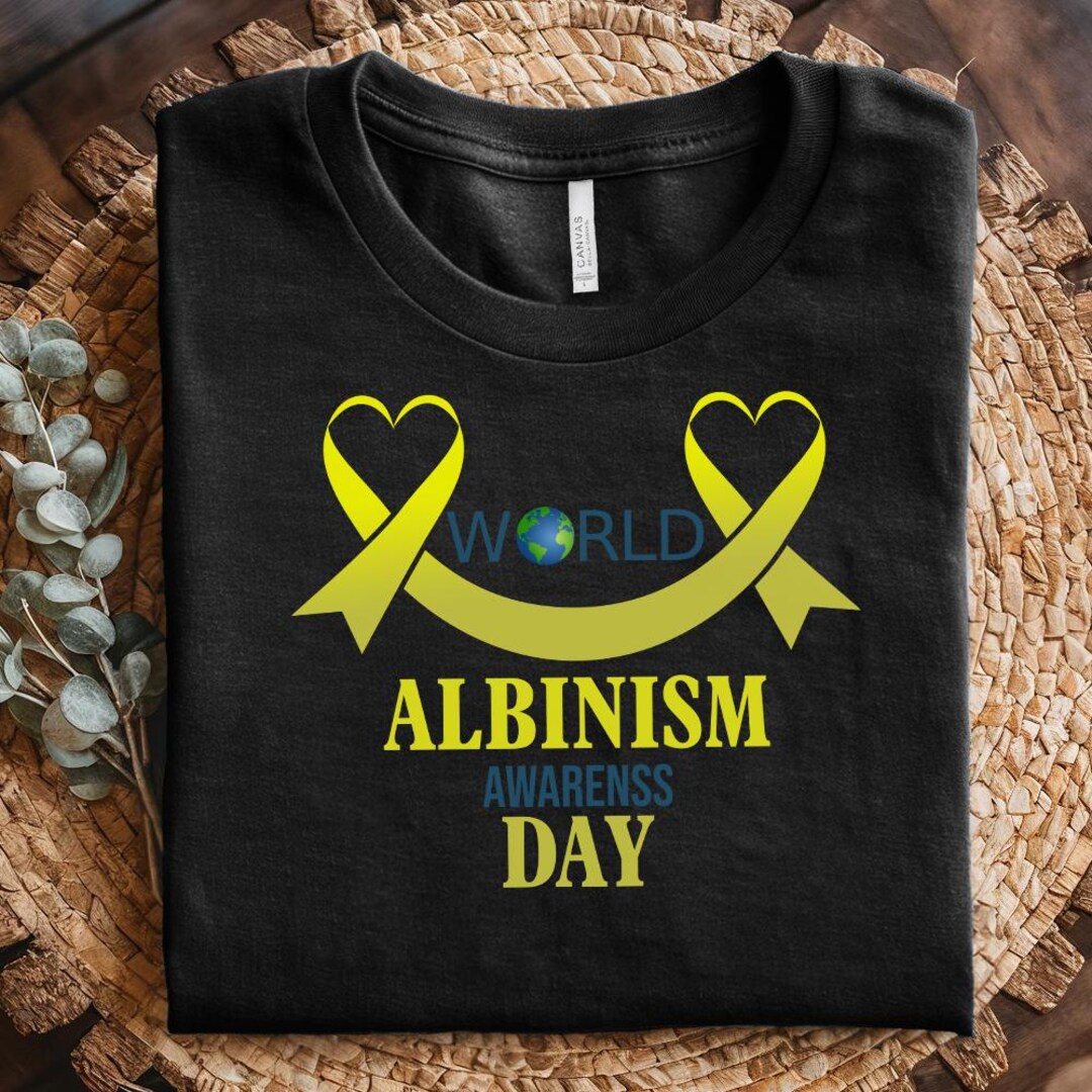 National Albinism Awareness Day Shirt, Yellow Ribbon Support for ...